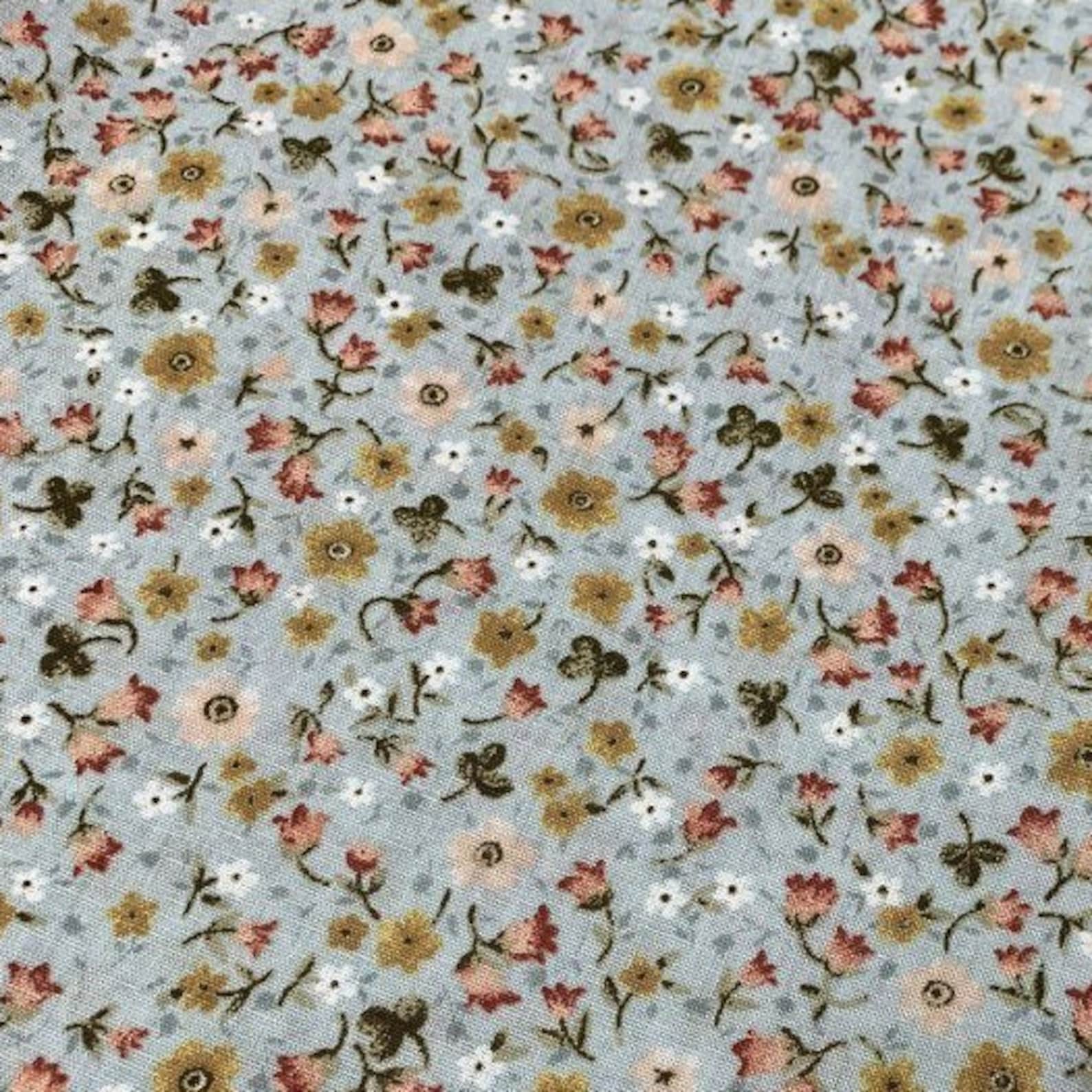 Small Print Fabric, Tiny Floral Fabric, Flower Cotton Fabric, Quilting ...