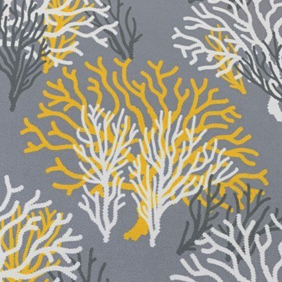 Nautical Upholstery Fabric Reef Fabric Yellow Gray Fabric - Etsy