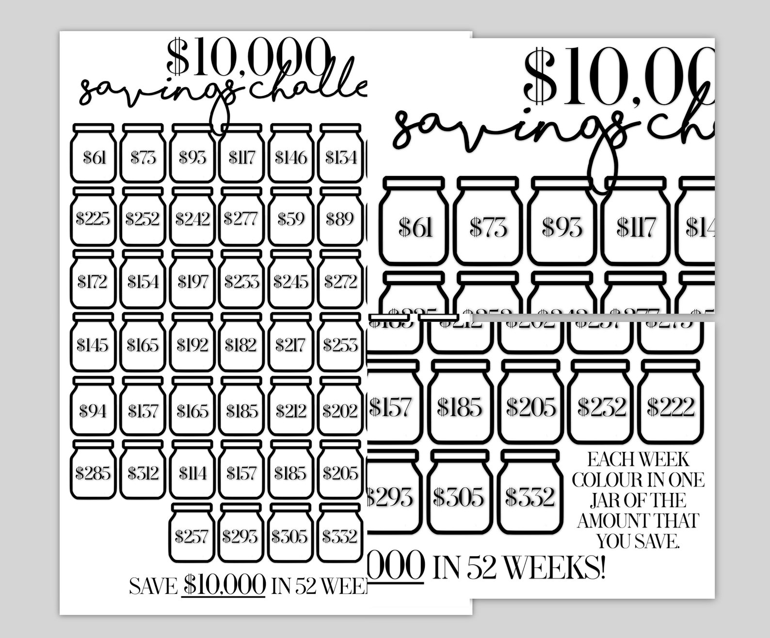 10,000 Money Challenge Tracker | Printable | Savings Challenge - Etsy ...