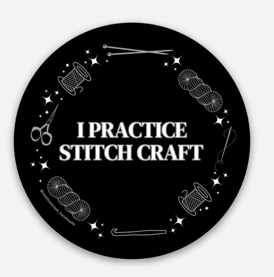 I Practice Stitch Craft, Knitting Stickers, Punk Knitting, Goth Knitting, Punk Knitting Sticker ...
