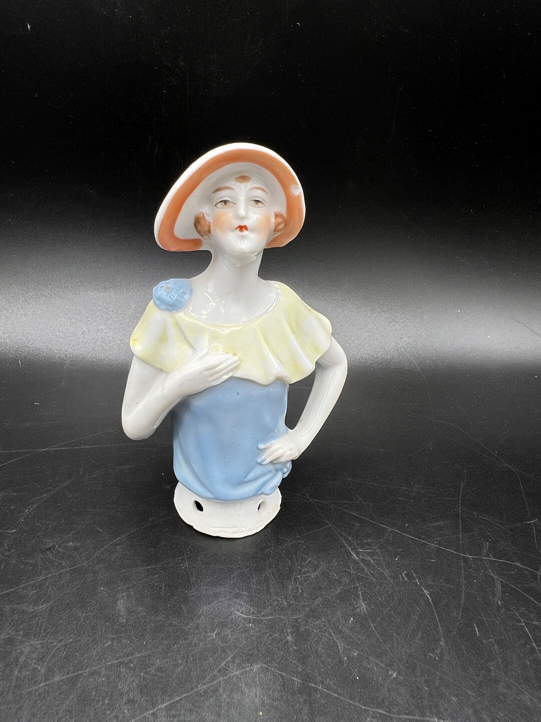 Antique German Half-doll 1920s Pin Cushion Doll German Porcelain Half ...