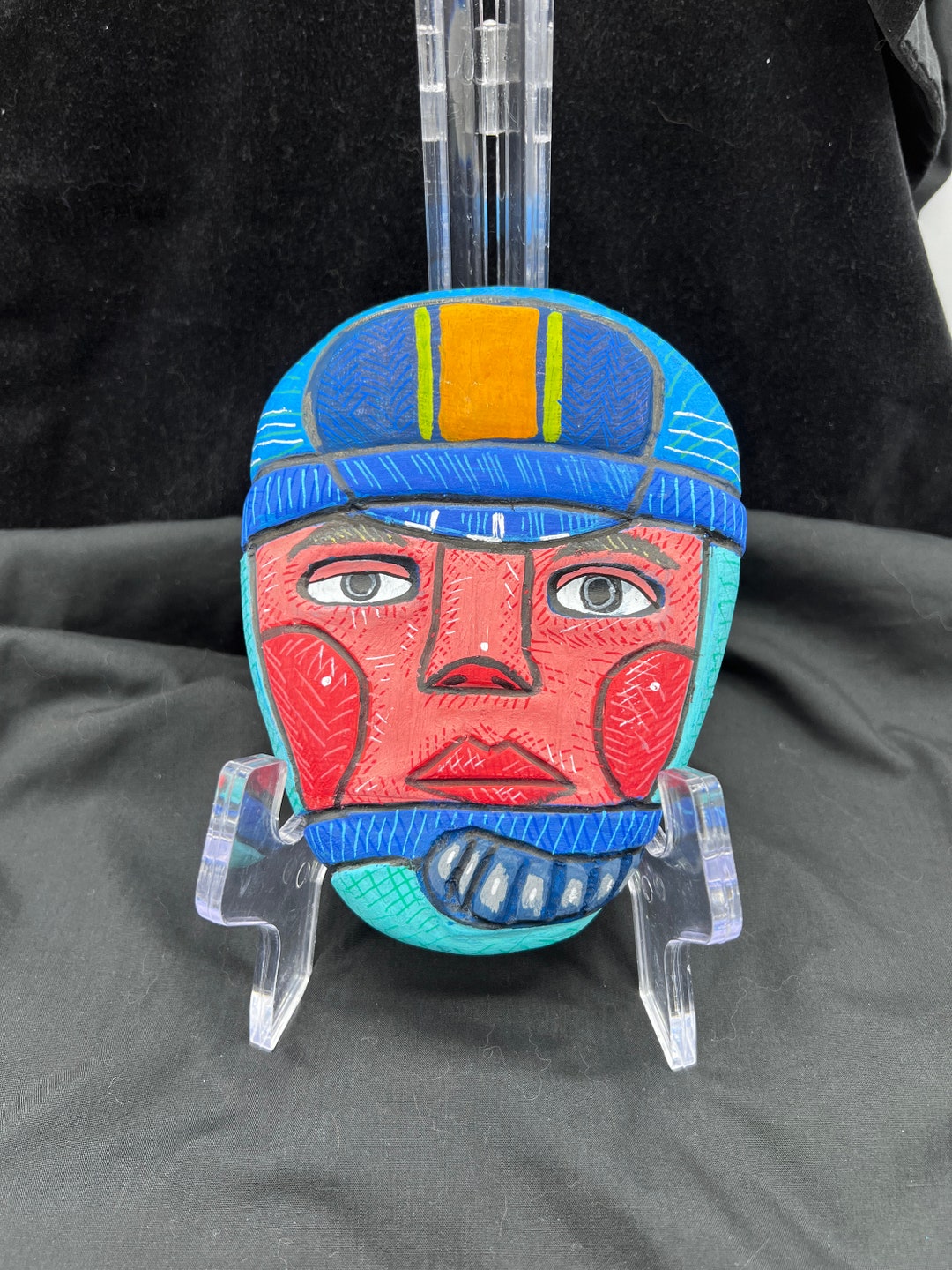 Handmade Carved Wood Spaceman Mask: Signed Fall Halloween Decor - Etsy