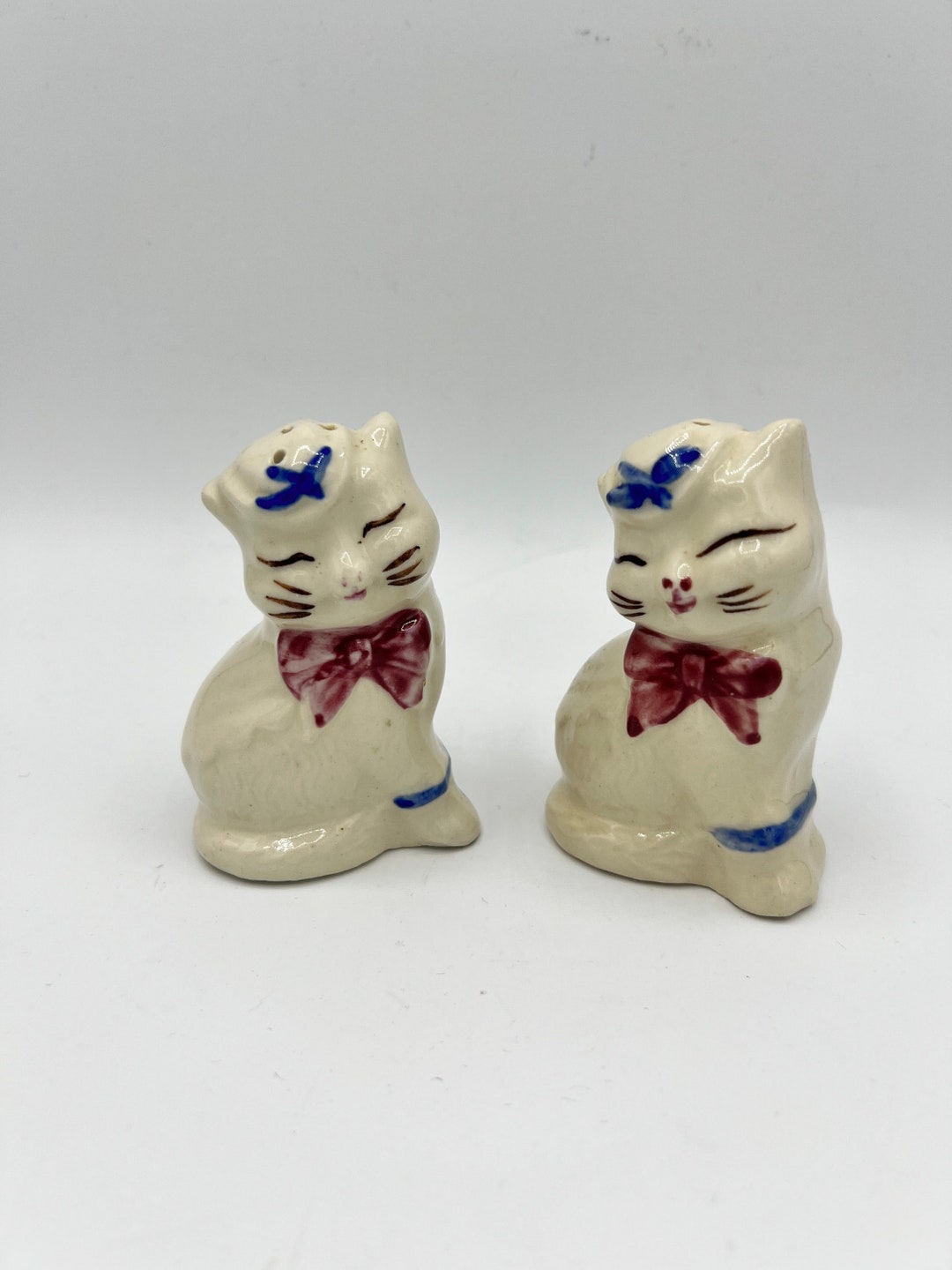 Shawnee White Cats Salt and Pepper Shakers, Puss N Boots 1950s S & P Shakers, No Stoppers, Hand ...