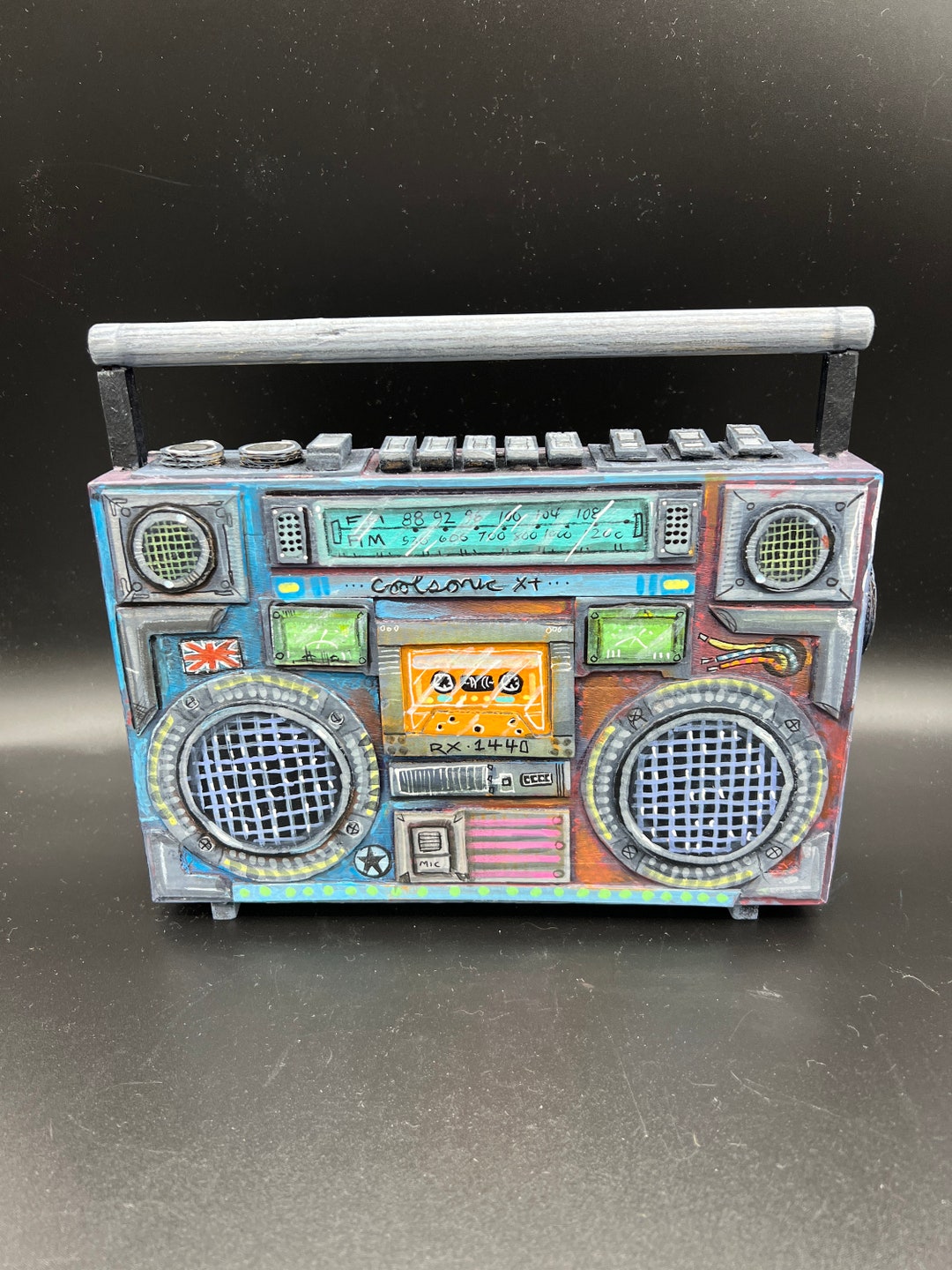 Pop Art Retro Boom Box, Original Painting & Assemblage, Artist Signed ...