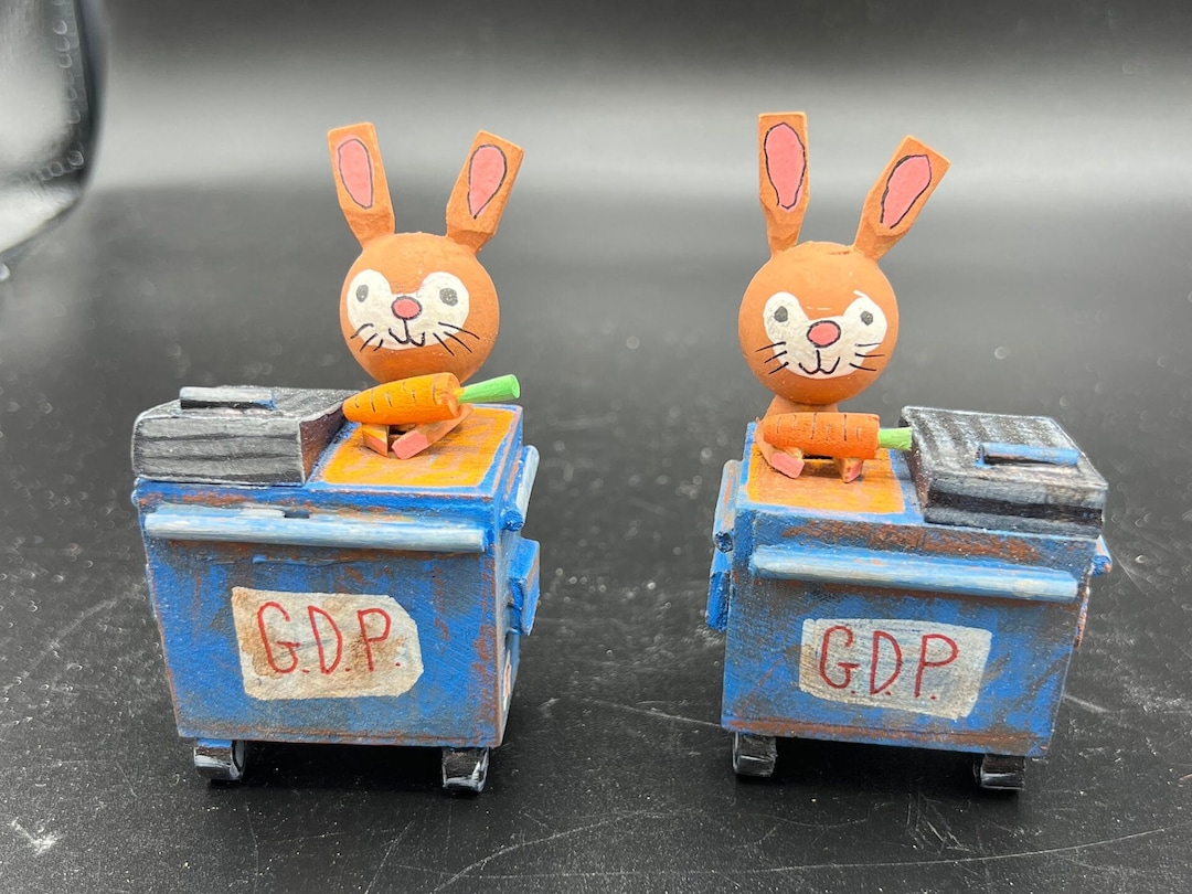 Hand Carved Wooden Mini Rabbit: GDP Grubby Dumpster Pal Art - Etsy