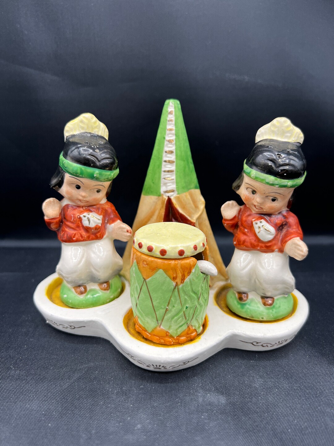 Vintage 1950s Ceramic Native American Salt & Pepper Shakers - Etsy