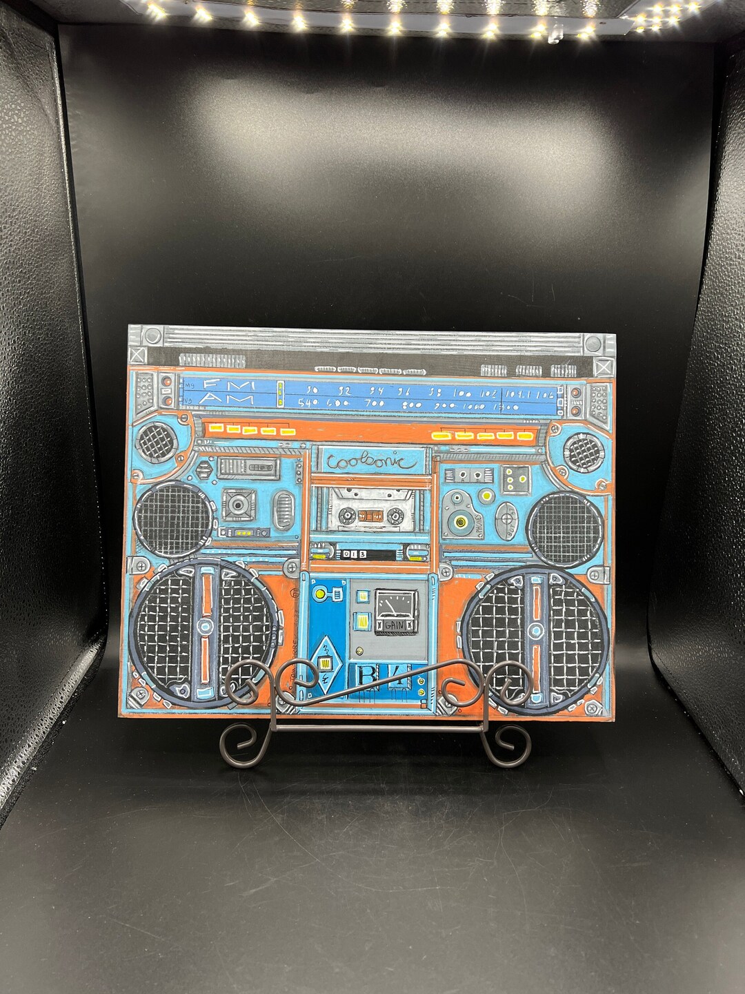 Boombox Wood Painting: 1980s Pop Art Cassette Player - Etsy