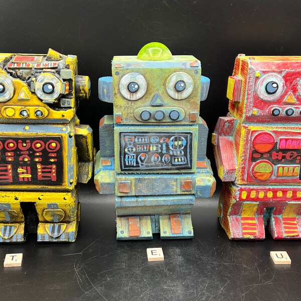 Robot Sculpture - Etsy