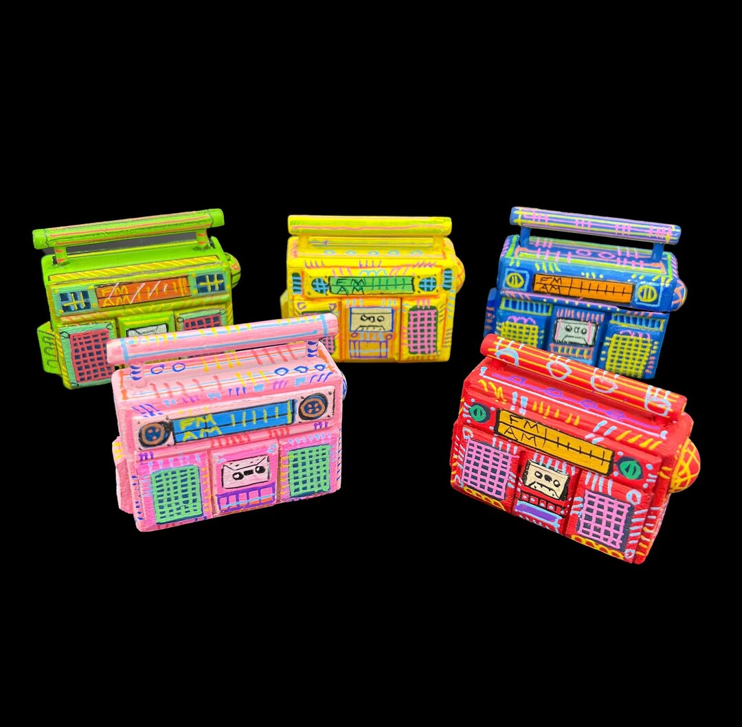 Mini Boom Box Sculpture Pop Art OOAK 1980s Pop Music Collector Gift ...