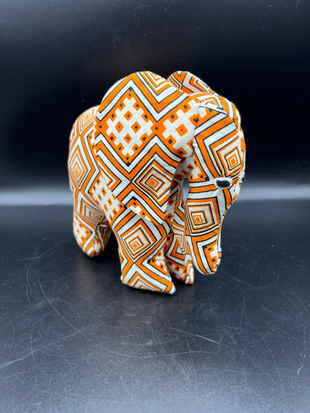 Vintage Hand-stitched Elephant Plush: 1970s Necktie Fabric - Etsy