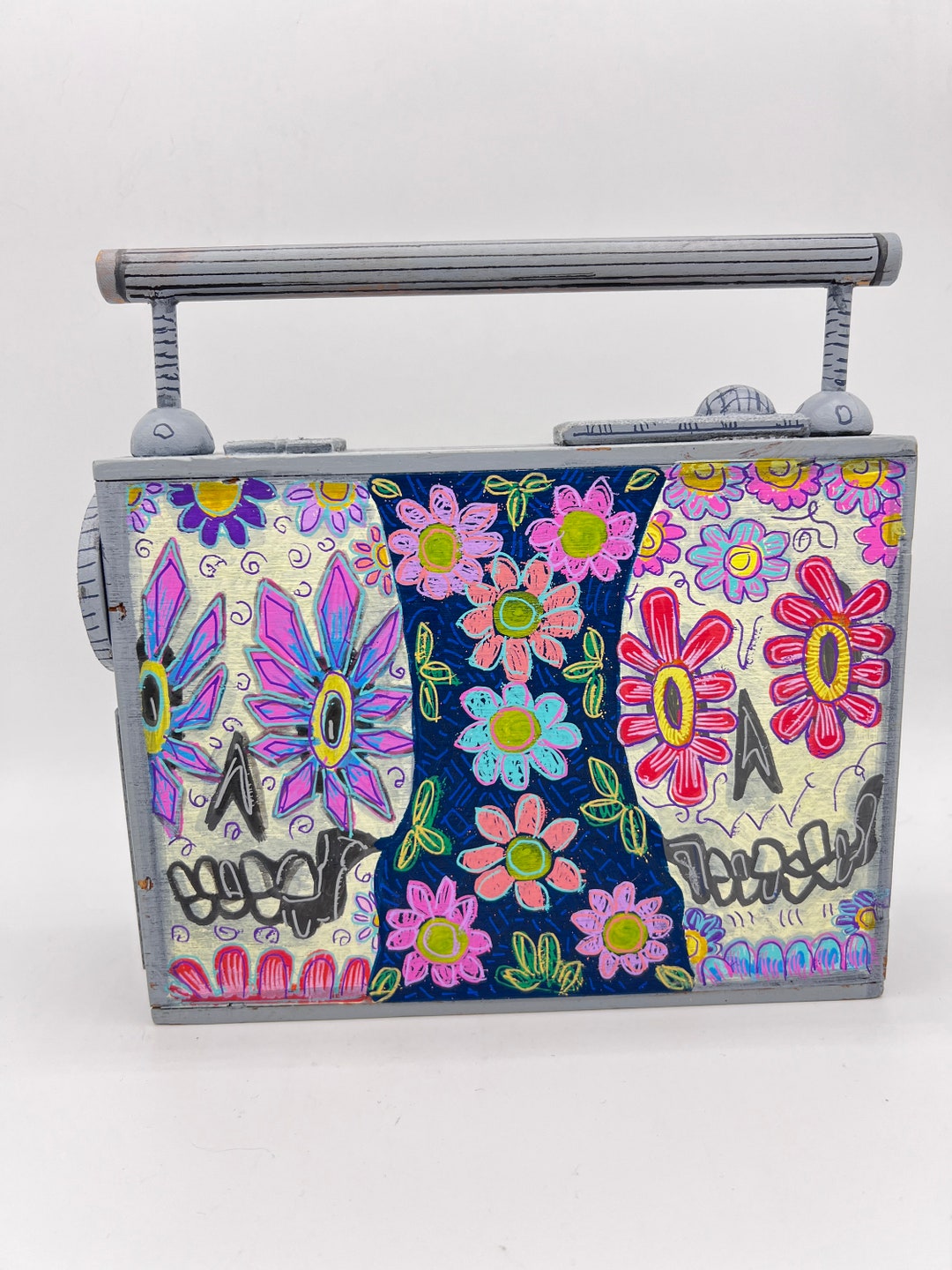 Pop Art Boom Box Art Sugar Skull Art OOAK Collector Gift Boom Box ...