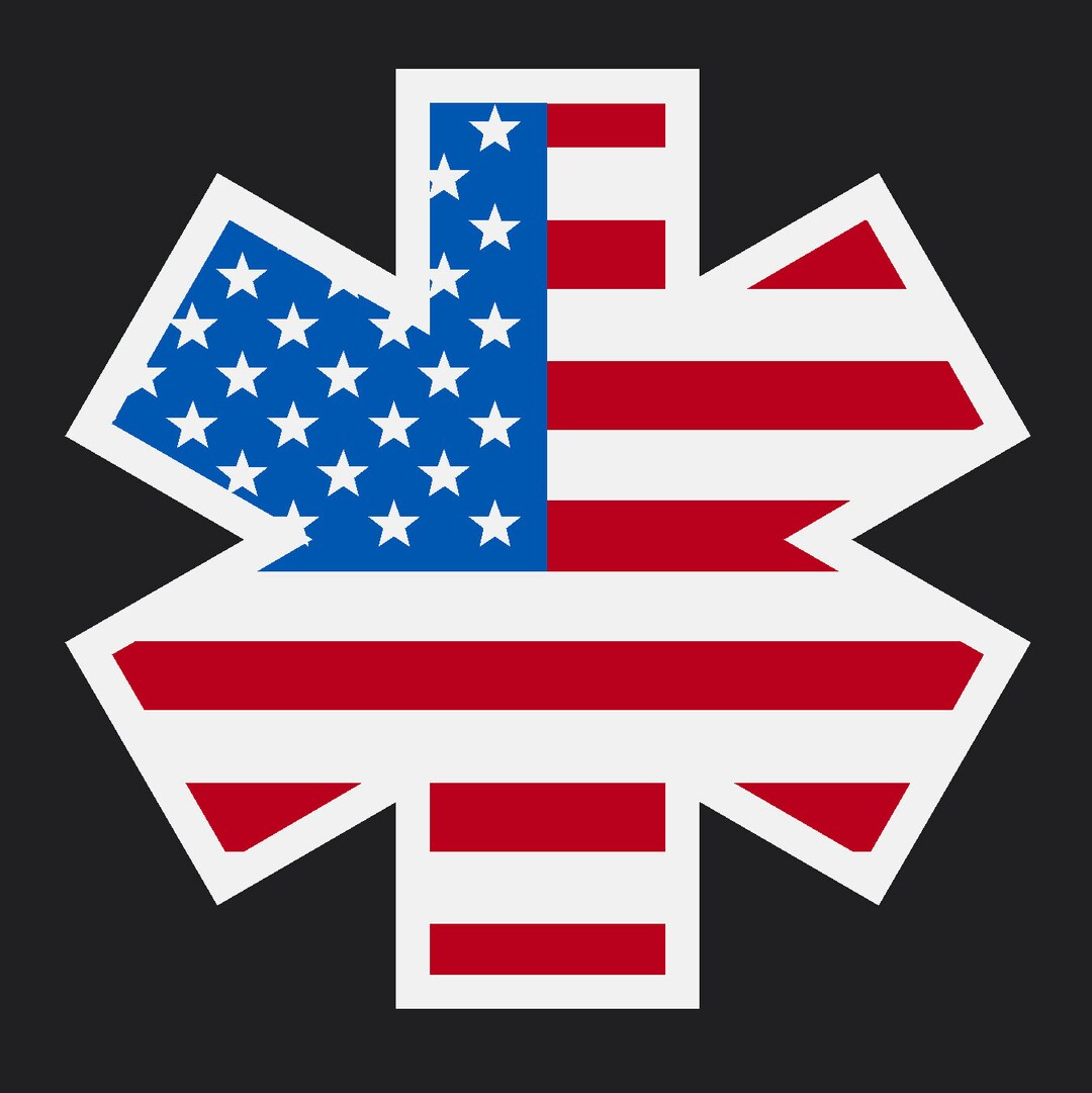 Reflective Vinyl American Flag Star of Life Car or Fire Helmet Decal ...