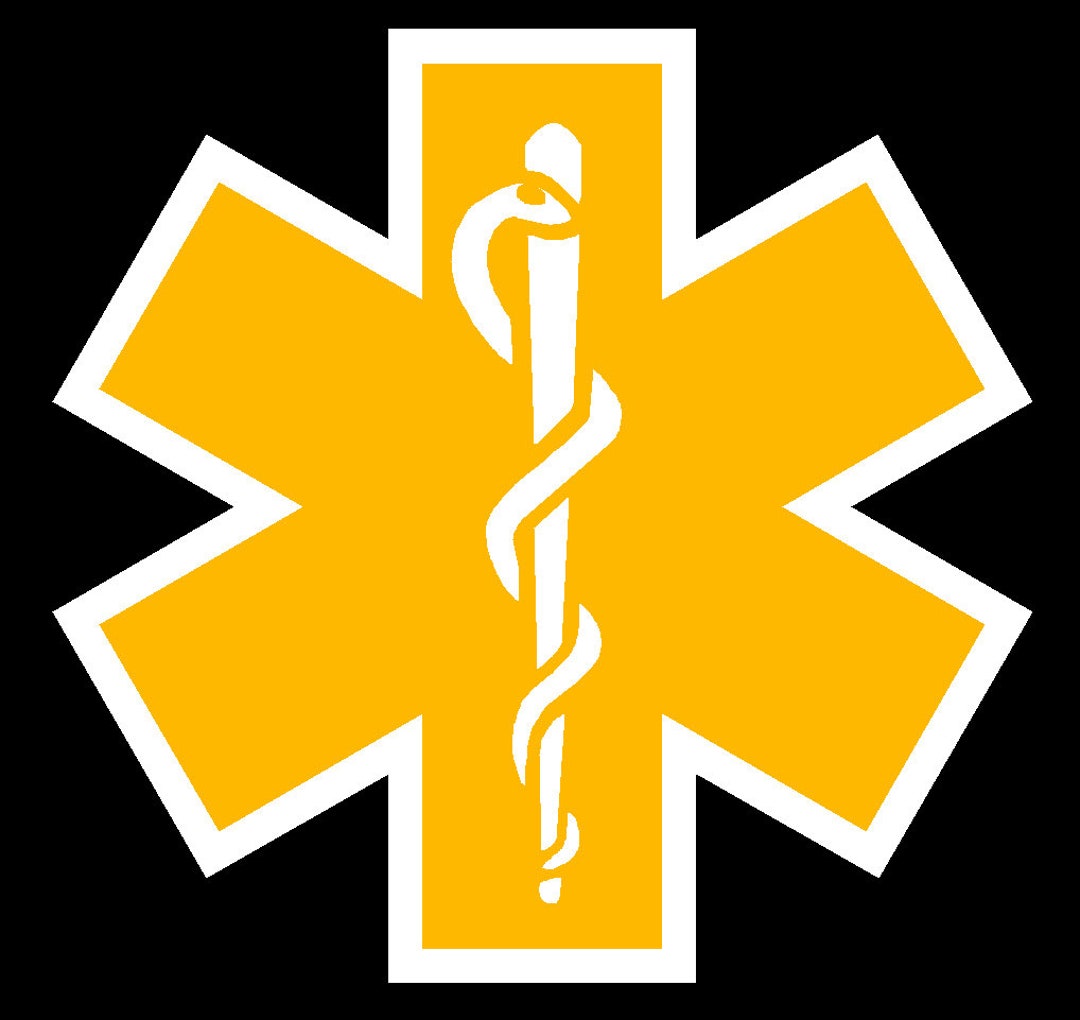 Yellow Reflective Vinyl Star of Life Car or Fire Helmet Decal Multiple ...