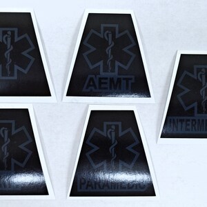 Reflective Subdued Black and Dark Grey EMS Star of Life Fire Helmet ...