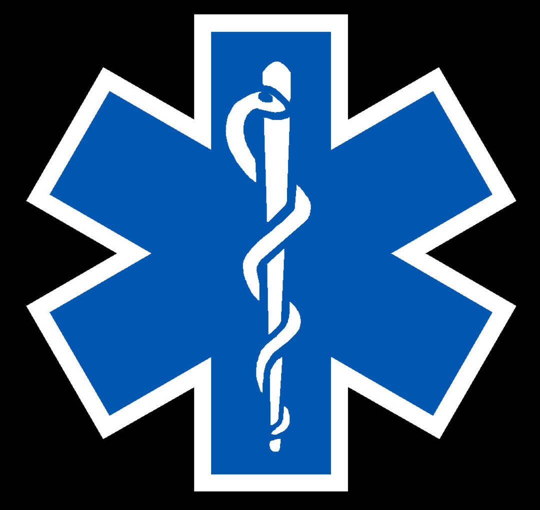Blue Reflective Vinyl Star of Life Car or Fire Helmet Decal Multiple ...