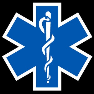 Blue Reflective Vinyl Star of Life Car or Fire Helmet Decal Multiple ...