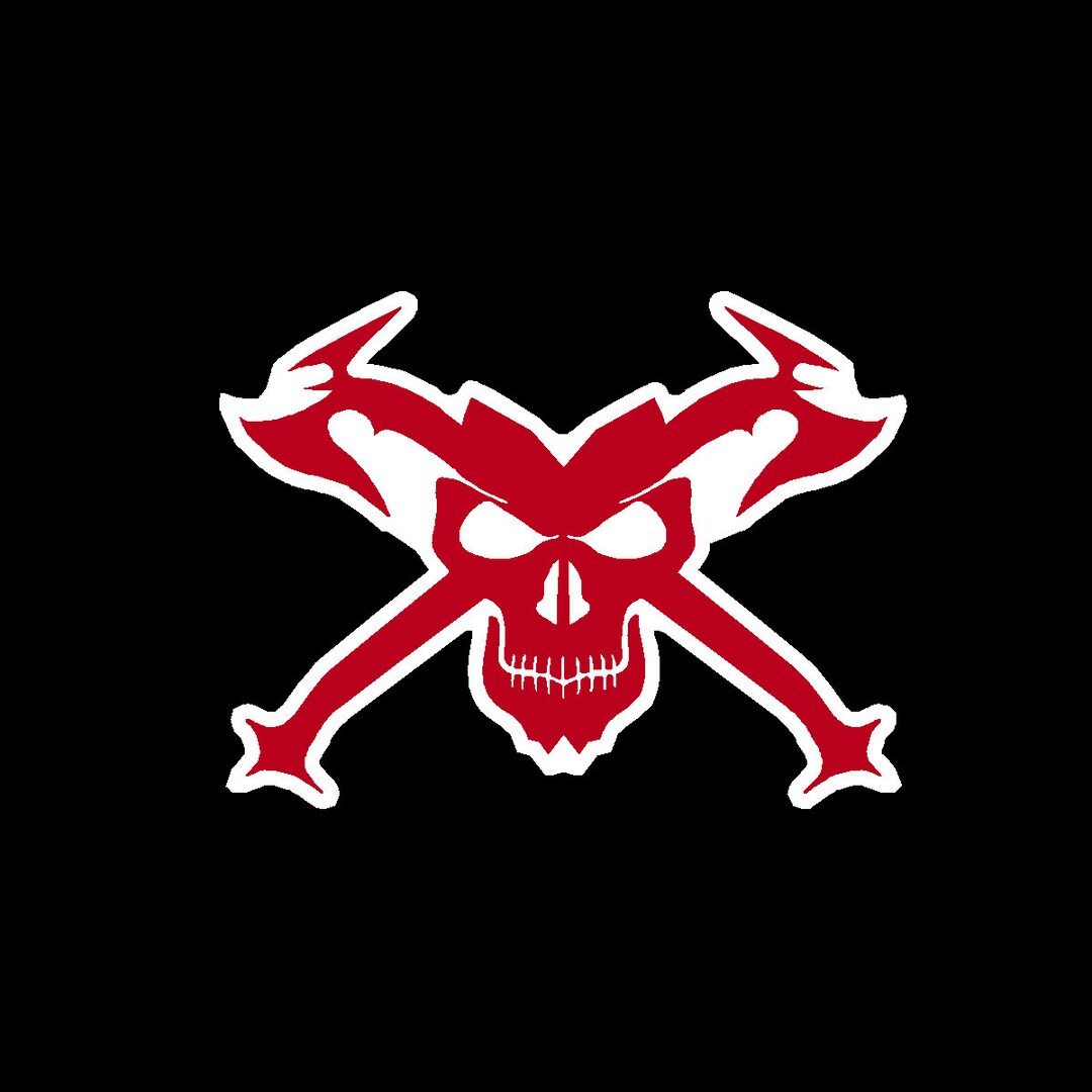 Red Reflective Skull and Crossed Axes Fire Helmet Decal Firefighter EMS ...
