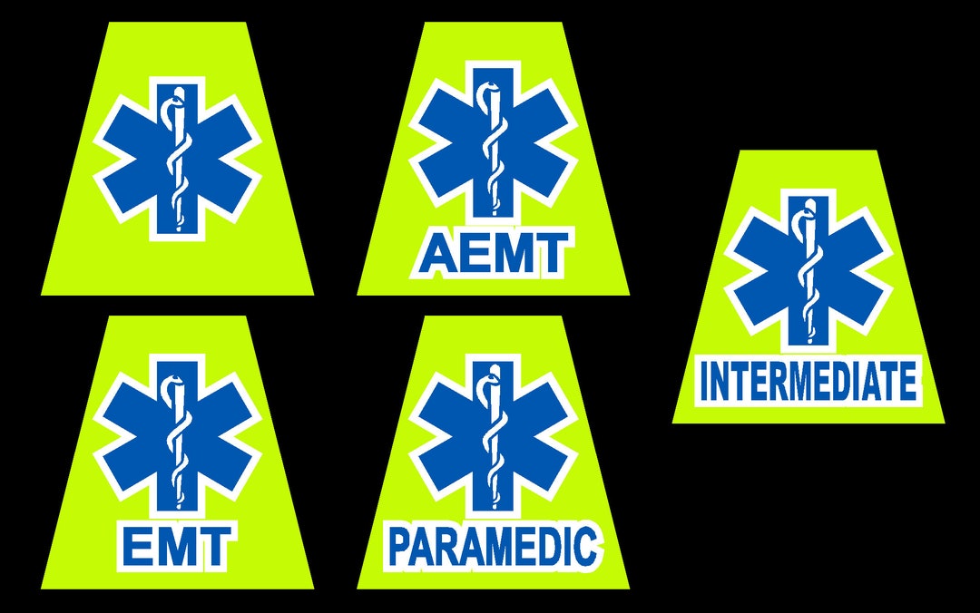 Reflective Fluorescent Yellow EMS Star of Life Fire Helmet Tetrahedron ...
