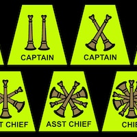 2 Crossed Bugles for Fire Department Service Ranking (senior Captain or ...