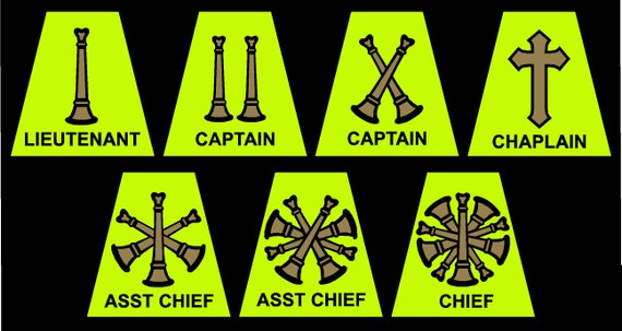 Reflective Fluorescent Yellow Rank Bugles Fire Helmet | Etsy