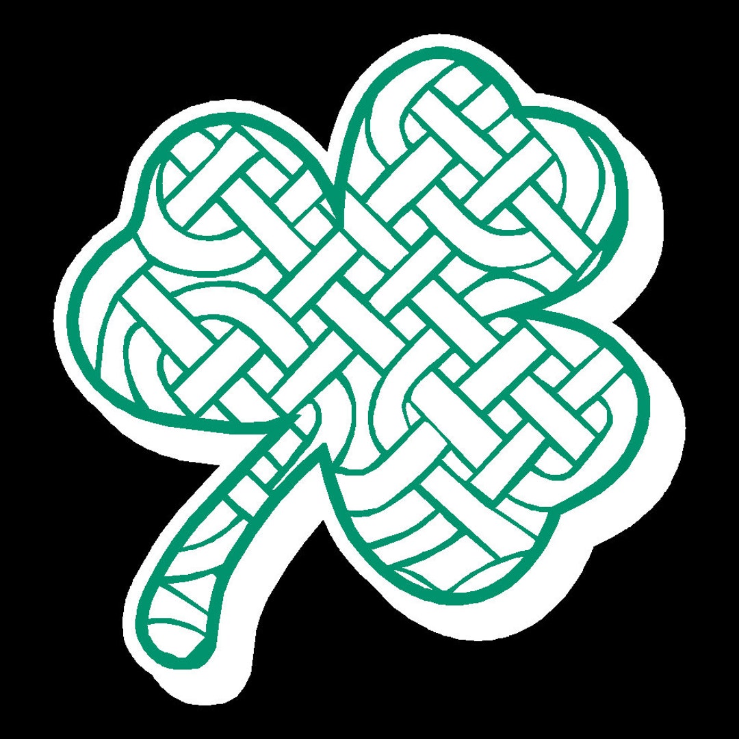 Reflective Clover / Shamrock With Celtic Weave Car or Fire Helmet Decal ...