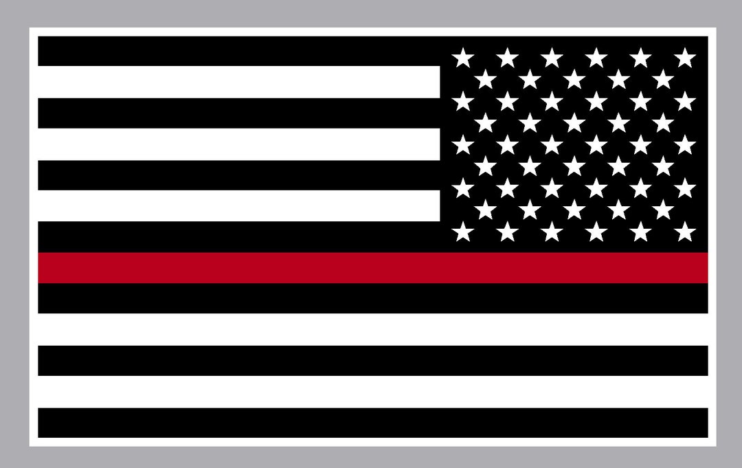 Reflective Black and White Reversed AMERICAN FLAG Thin Red Line Helmet ...