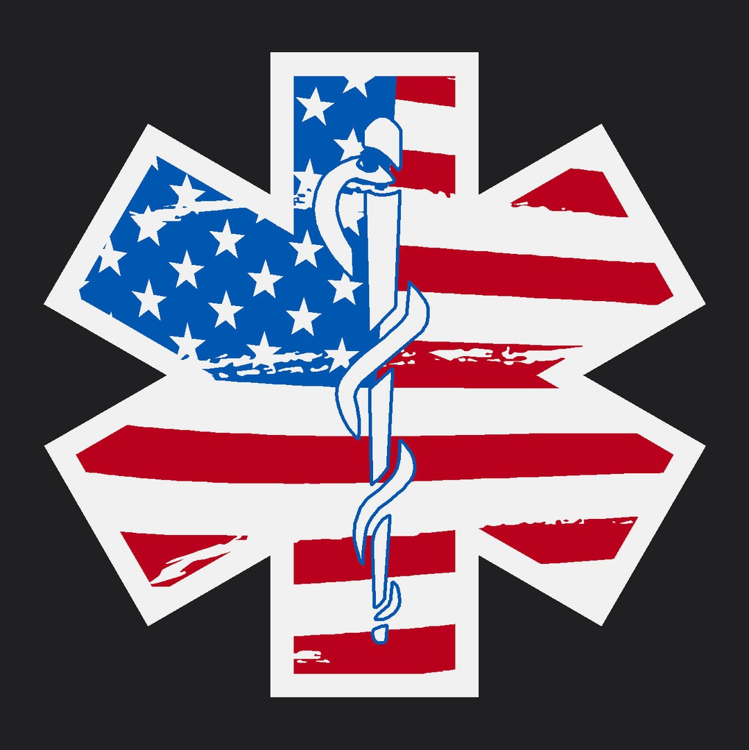 Reflective Vinyl American Flag Star of Life Car or Fire Helmet Decal ...