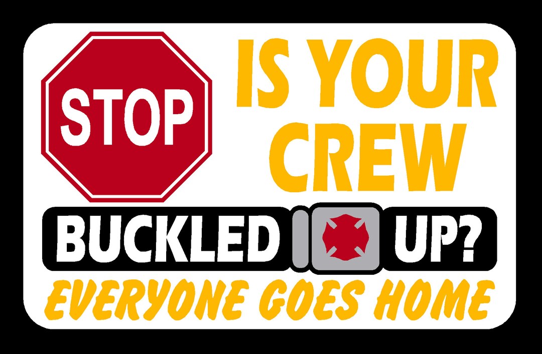 Reflective Seat Belt Check / Buckle up Decal, Sticker, Warning Label 2. ...