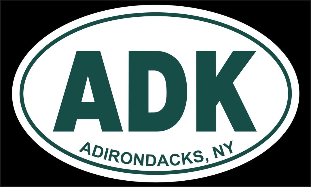 Adirondacks NY Green Oval Car Window Bumper Sticker Decal 3" X 5" ADK ...