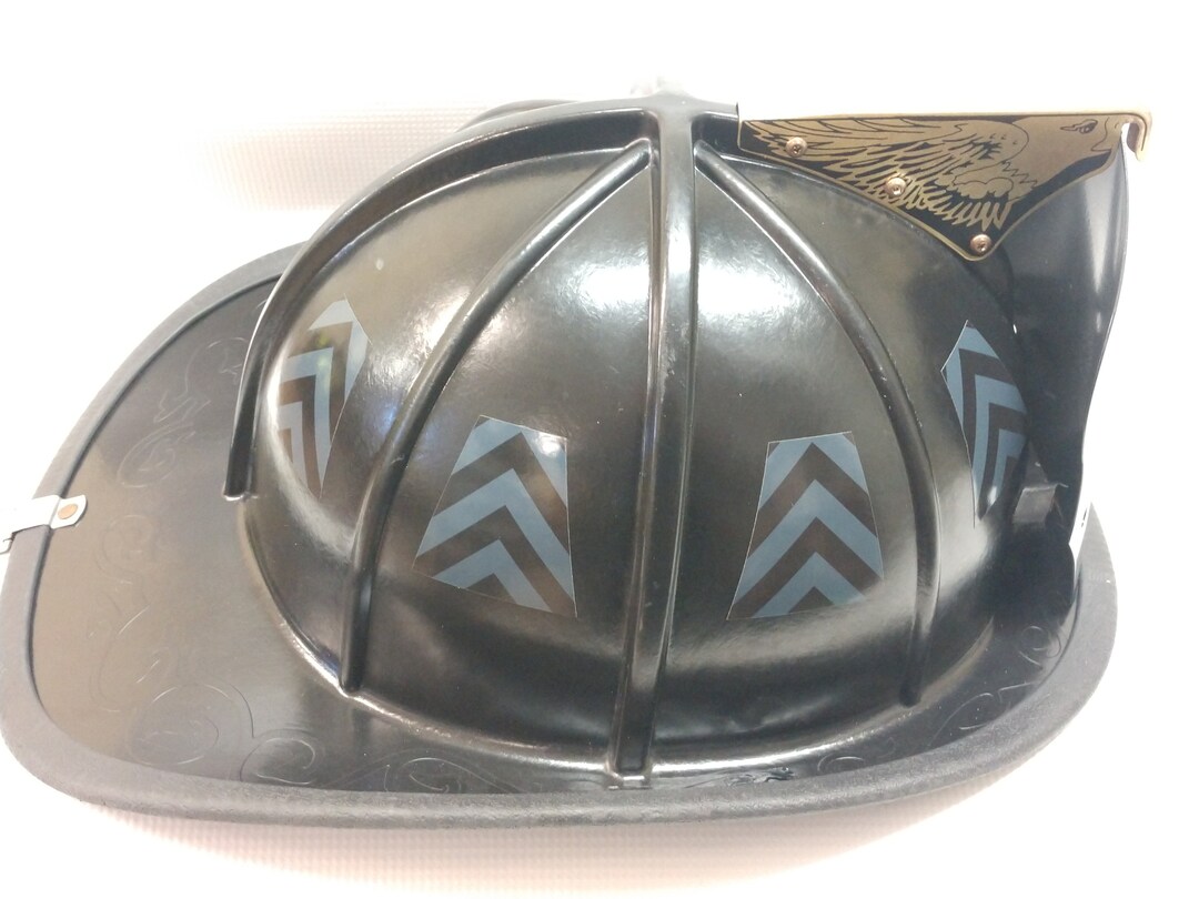 8 Reflective Subdued Dark Grey and Black Chevron Fire Helmet ...