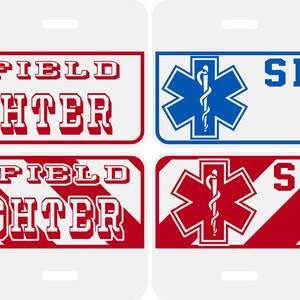 Custom Half License Plate Topper Reflective 4x12 Fire EMS Top or Bottom ...