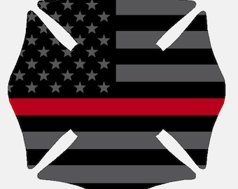 Thin Red Line Decal - Etsy