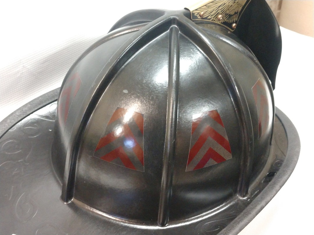 8 Reflective Subdued Red and Black Chevron Fire Helmet Tetrahedrons ...