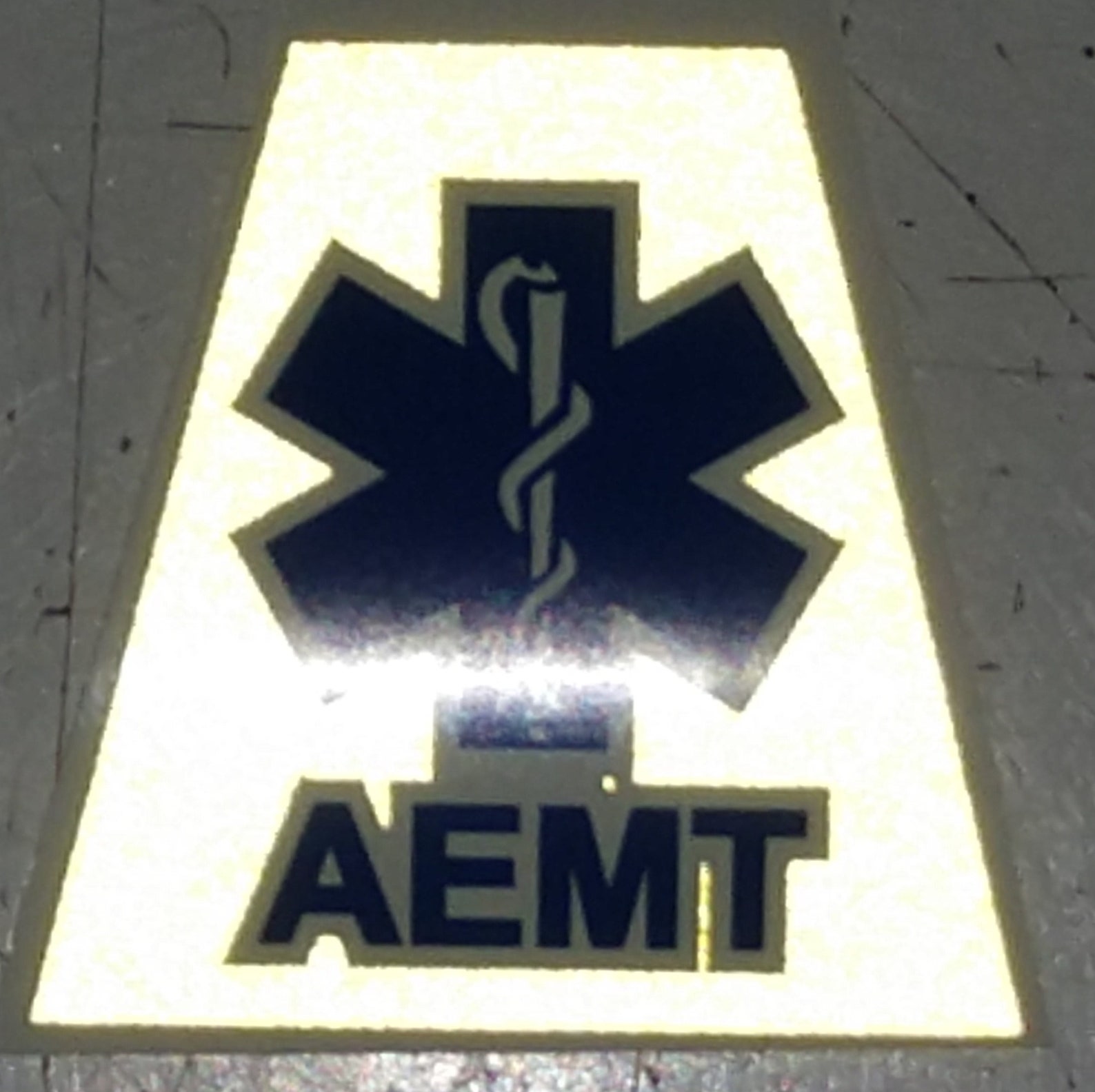 Reflective Fluorescent Yellow AEMT Star of Life Fire Helmet Tetrahedron ...
