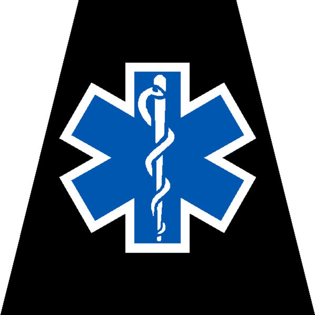 Reflective Black EMS Star of Life Fire Helmet Tetrahedron - Etsy