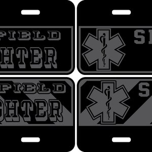 Custom Half License Plate Topper Reflective 4x12 Fire EMS Top or Bottom ...