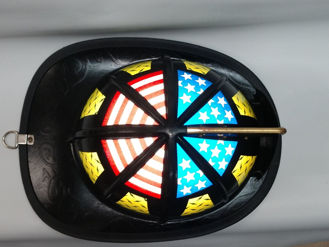 8 Piece FULLY Reflective Fire Helmet American Flag Decal Triangles ...