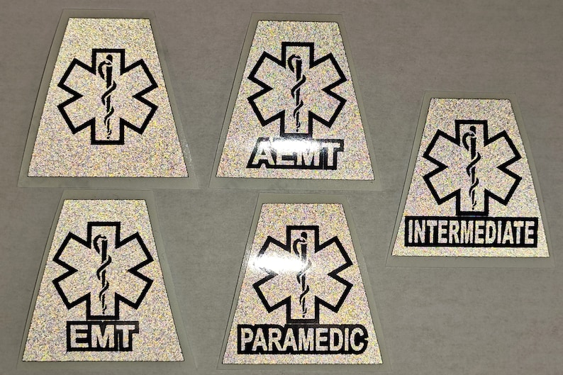 Reflective Subdued Black and Dark Grey EMS Star of Life Fire Helmet ...