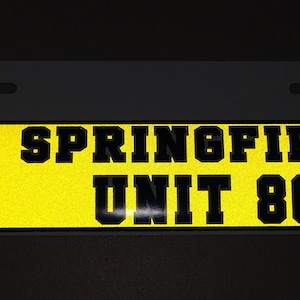 Custom Half License Plate Topper Reflective 4x12 Fire EMS Top or Bottom ...