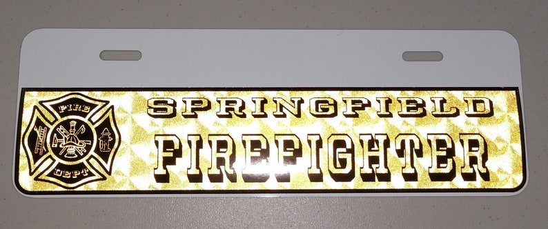 Custom Half License Plate Topper Reflective 4x12 Fire EMS Top or Bottom ...