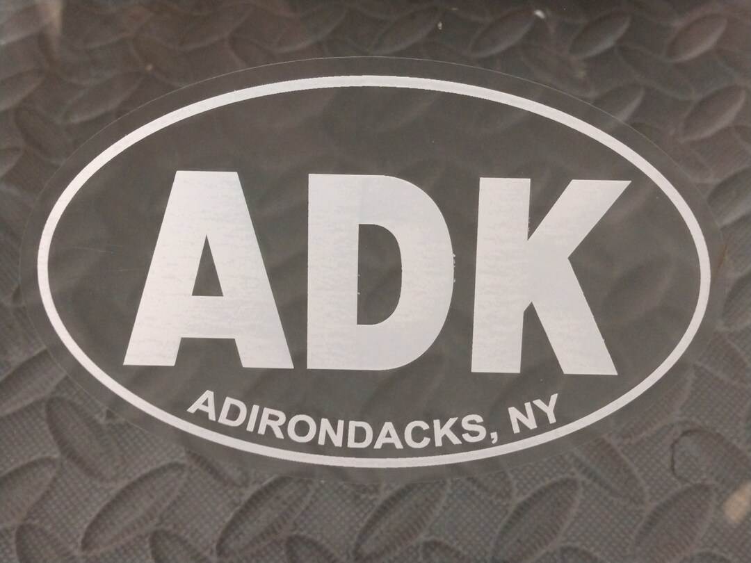 Adirondacks NY White/clear Oval Car Window Bumper Sticker Decal 3" X 5 ...