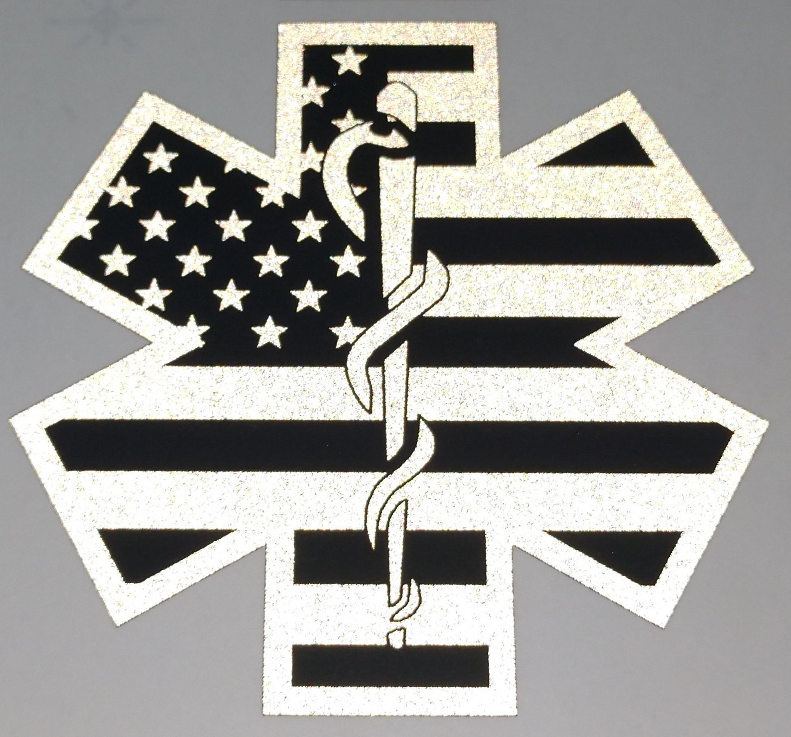 Subdued Black Reflective Vinyl American Flag Star of Life Car - Etsy