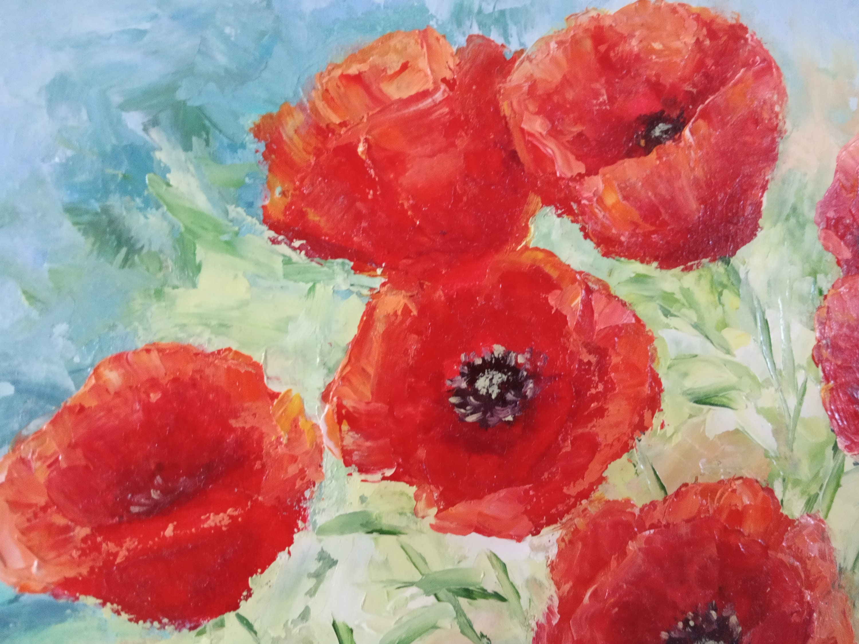 Poppy Painting Poppies Original Art Widflowers Oil Painting Floral Wall ...