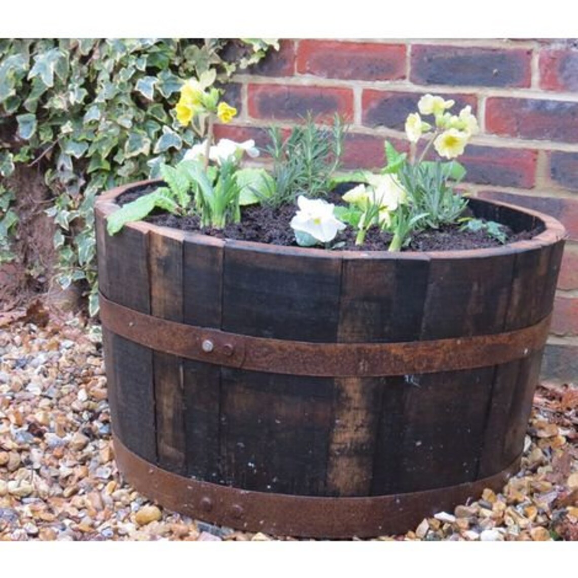 WHISKEY BARREL PLANTER - Reclaimed Oak Cask Planters - Freshly Made to ...