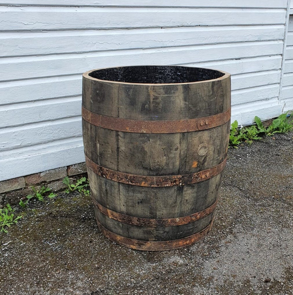 Tall 3/4 Large 70CM Reclaimed Oak Barrel Tree Shrub Bush - Etsy UK