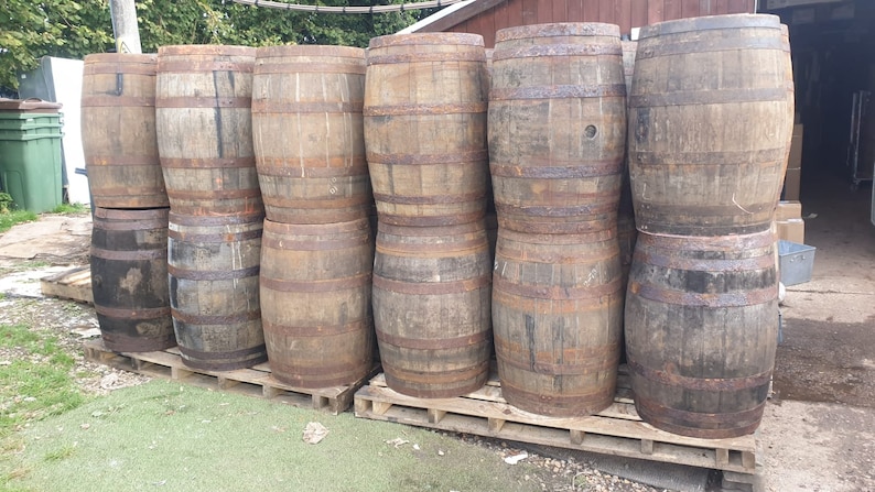 Large Rustic White Oak Barrel Garden Planter - Tree Planter, Vegetable ...