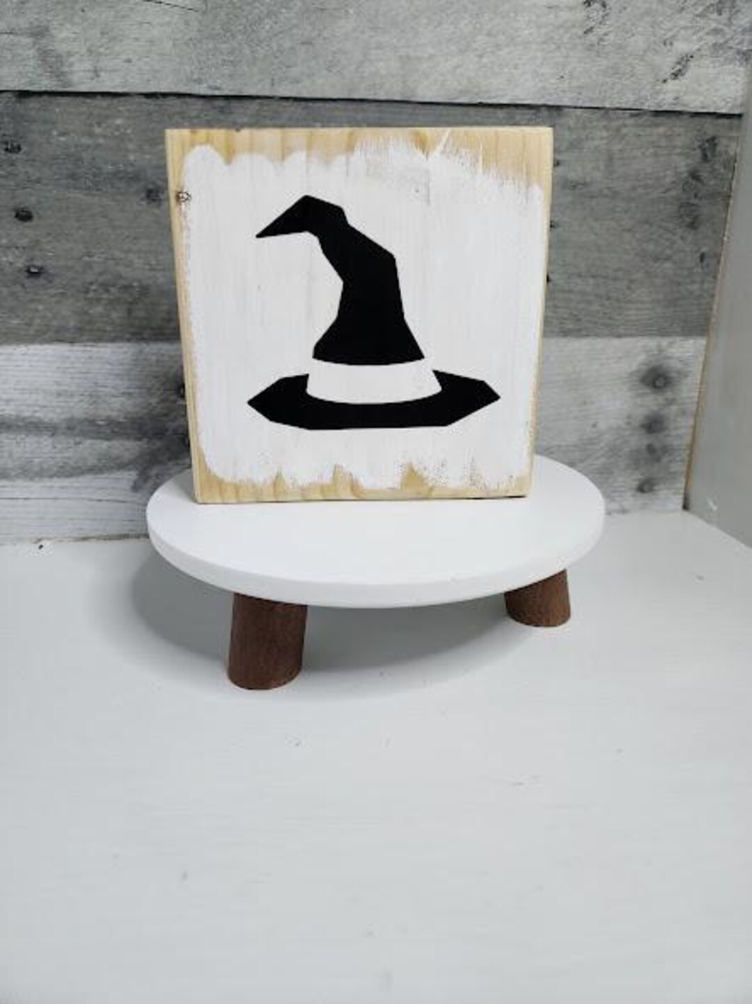 Witch Hat Rustic Wood Sign Reclaimed Wood Country Decor Hand Painted ...