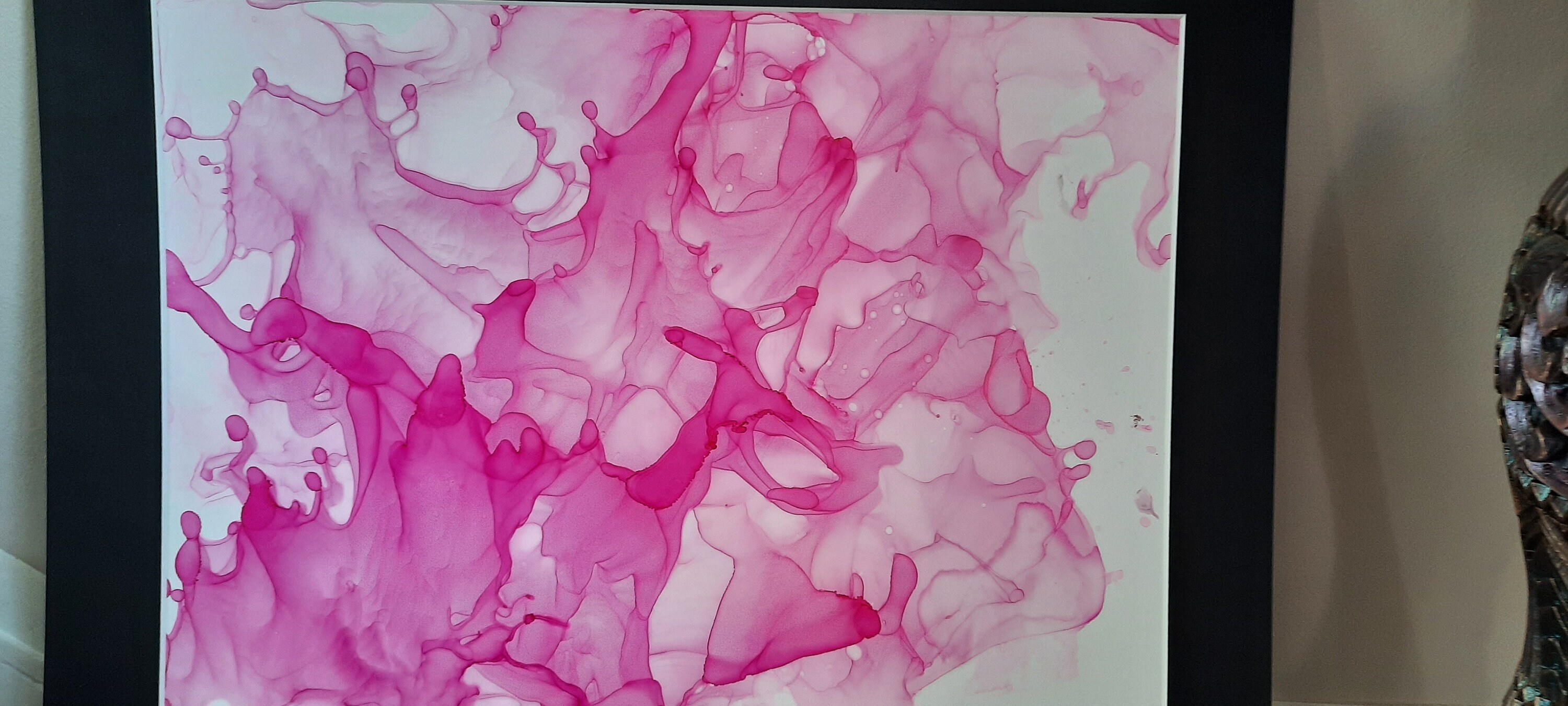 PINK Alcohol Ink Art Original Mounted Ink Art A3 Wall Art Home - Etsy