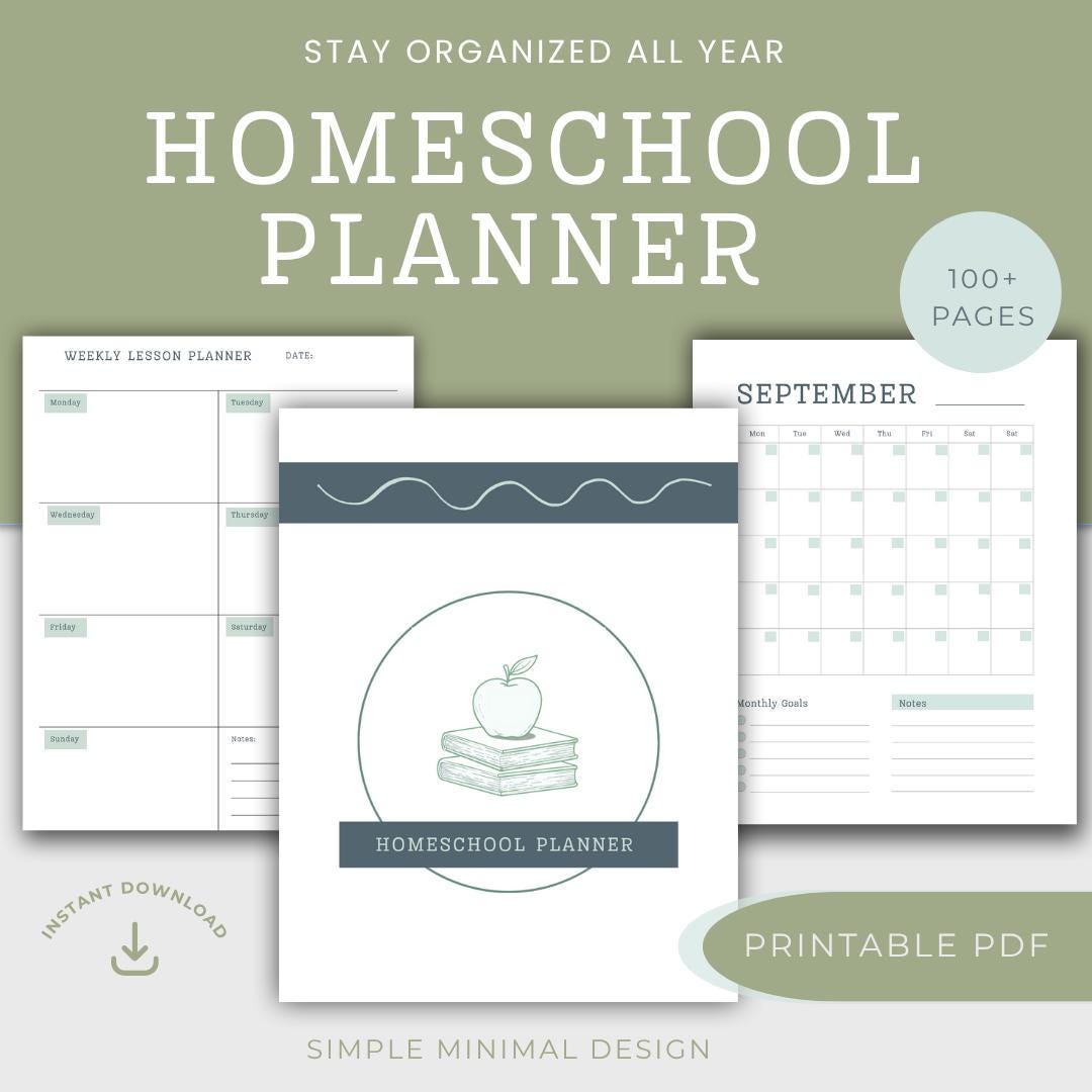 Printable Homeschool Planner | Undated Homeschool Organizer ...