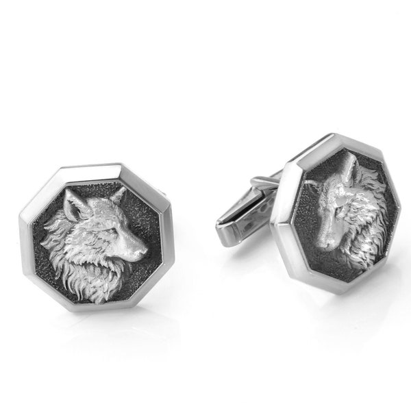 Wolf Cufflinks - Etsy